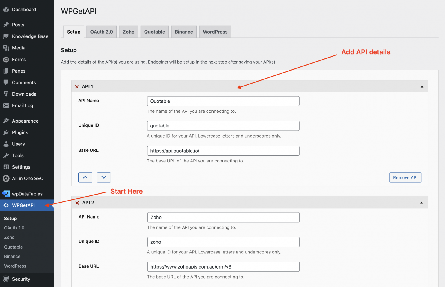 Quick Start Guide - WPGetAPI