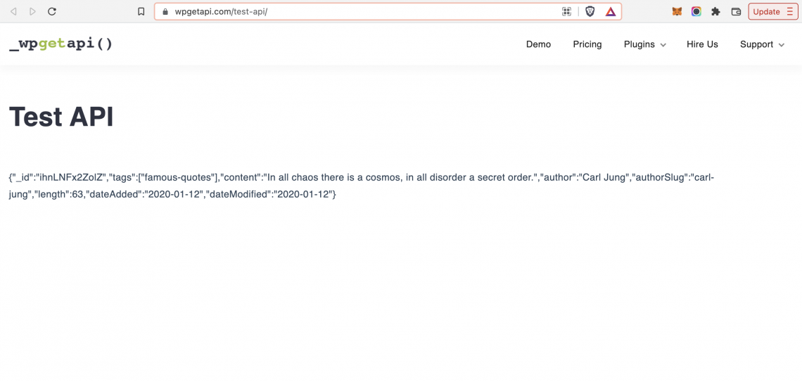 Using the template tag - WPGetAPI