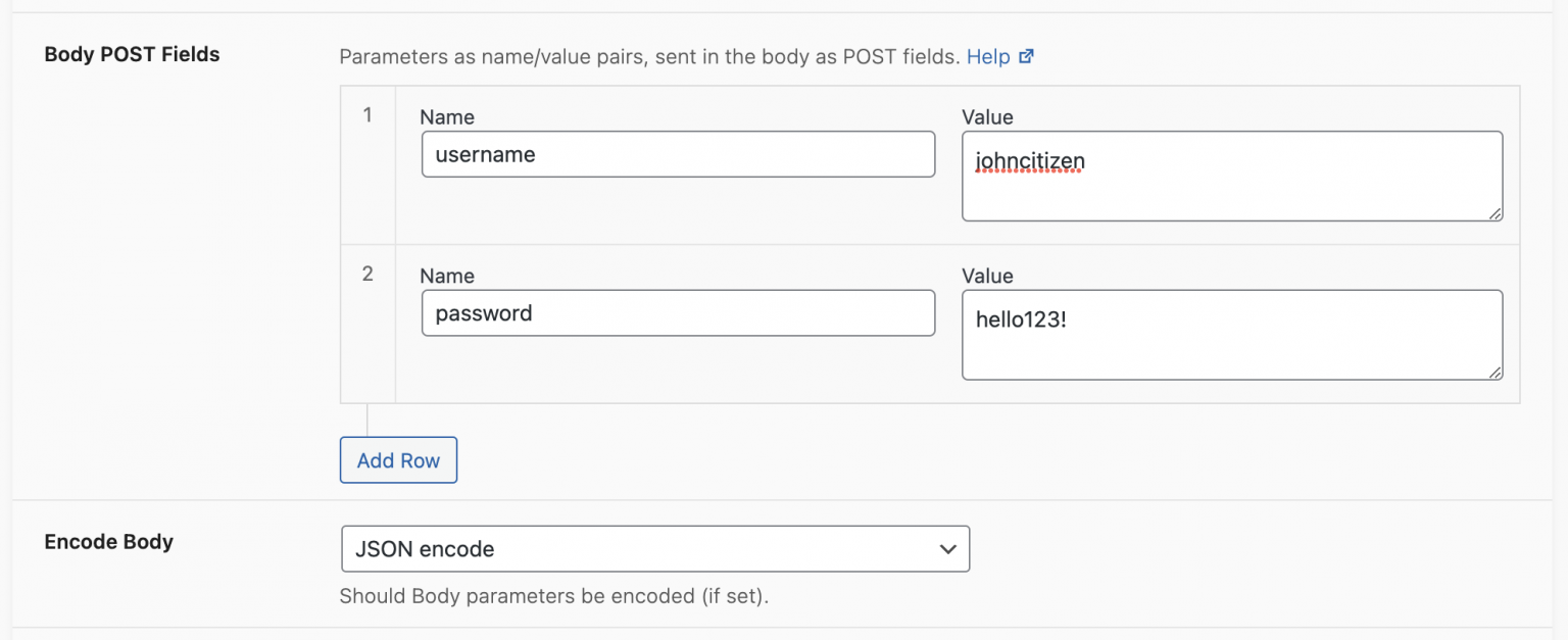 Parameters – Body POST | WPGetAPI