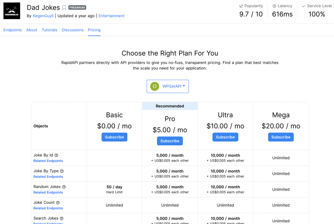 Connect RapidAPI to WordPress - WPGetAPI