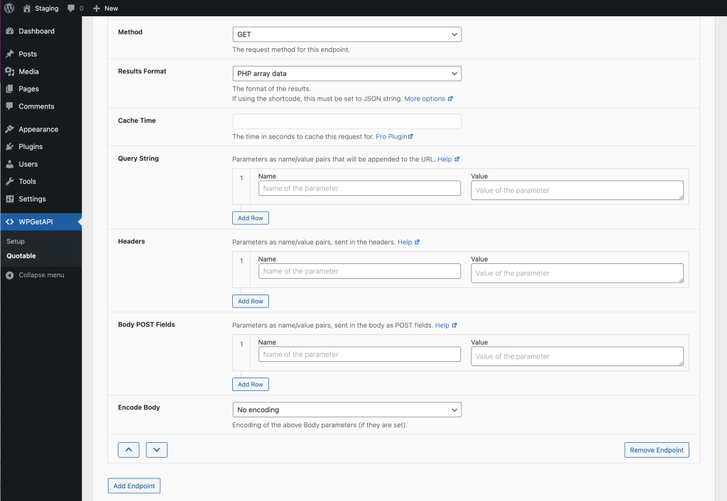 Endpoint Page | WPGetAPI
