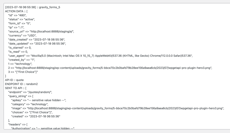 Send form data to API - WPGetAPI